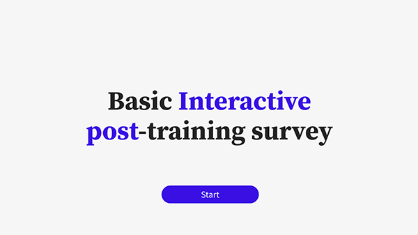 Minimal post-training survey | Genially templates Minimal post-training survey | Genially templates